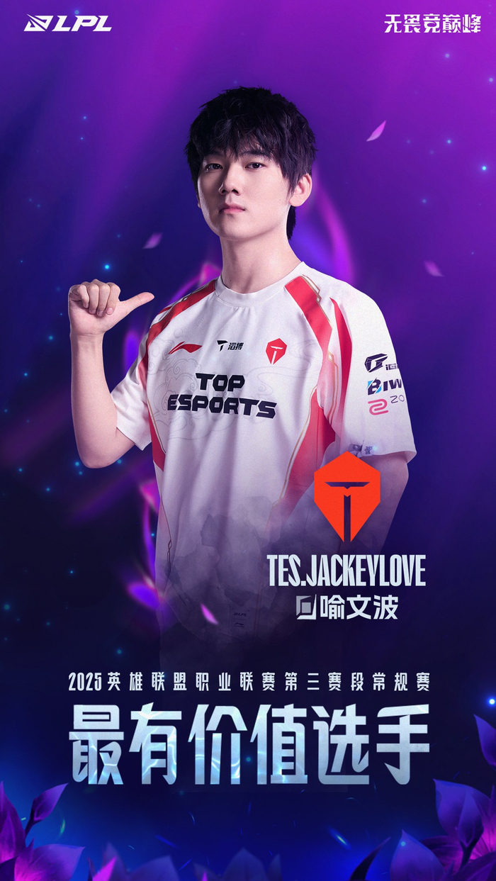 TES.JackeyLove获LPL常规赛MVP，最佳新秀Parukia__财经头条__新浪财经