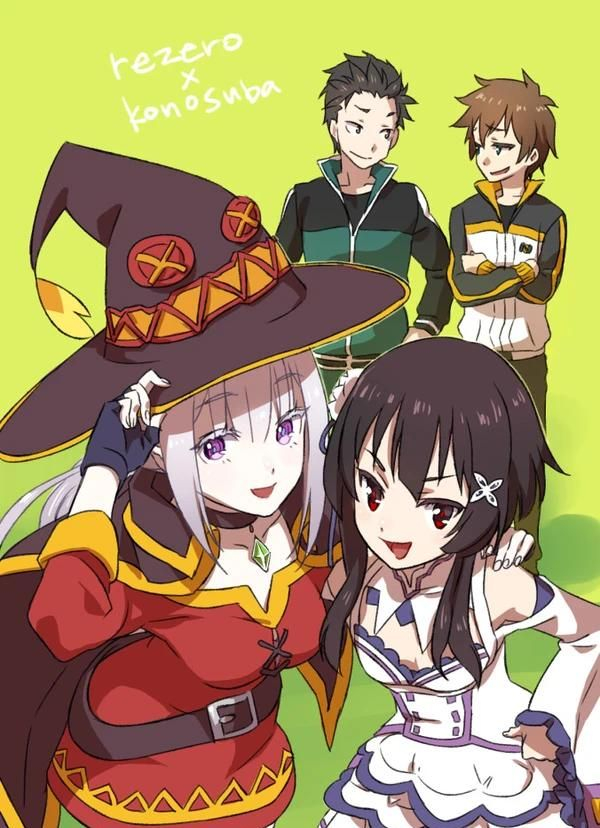 画师推荐：かばね，超爱异世界，声优梗玩得飞起，惠惠×爱蜜莉雅