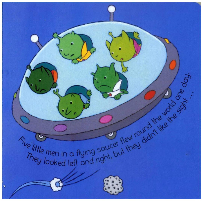 英语绘本｜在飞碟里的五个外星人 Five Little Men ....