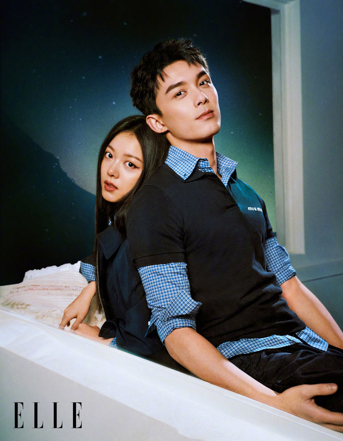 赵今麦、吴磊合体登上《ELLE》2024年2月刊封面