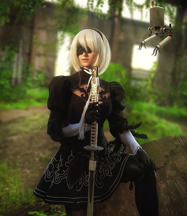 来自美国的酷酷小姐姐COS的《尼尔机械纪元》2B姐！还原出了神韵