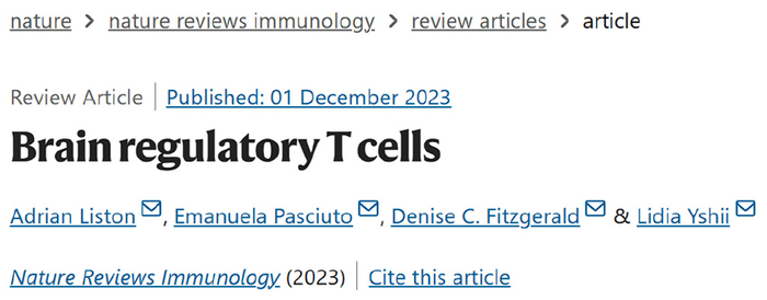 Nat Rev Immunol重要综述：大脑的调节T细胞