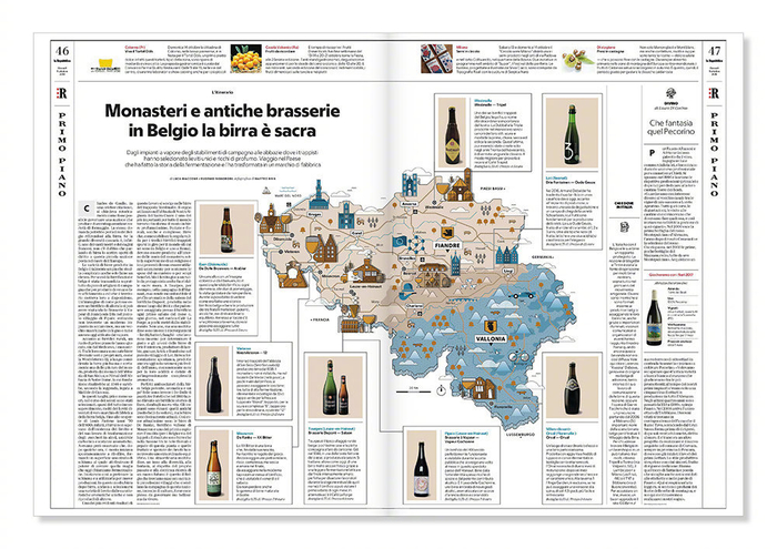 来自设计师 Matteo Riva 插画报纸版式设计