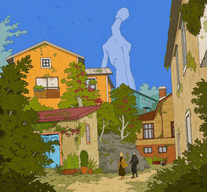 芬兰插画师 ionomycin 奇幻场景复古插画.