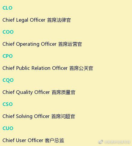 各种CEO、CAO、COO......C*O都代表什么？__财经头条
