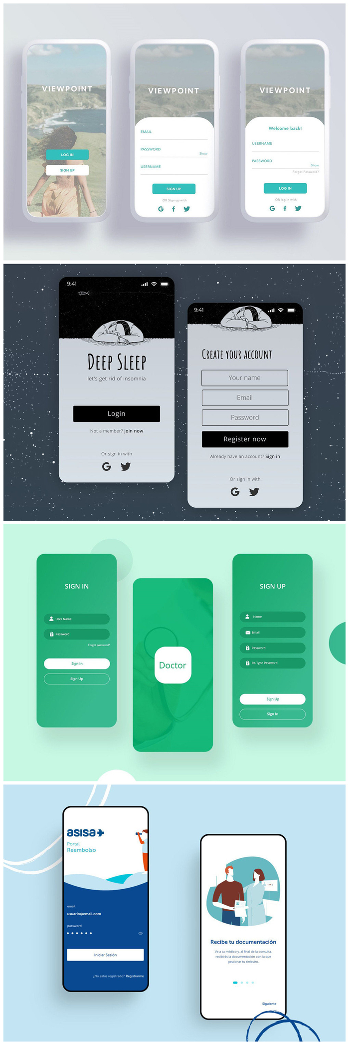 36个APP注册登录界面UI设计|登录界面|UI设计|注册