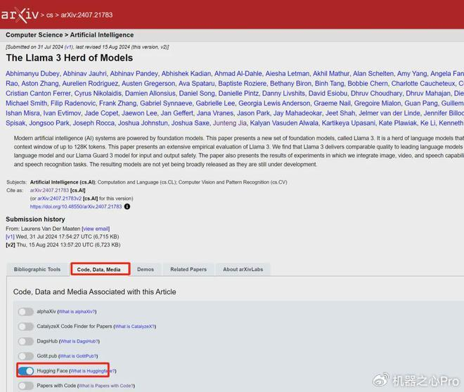 arXiv和Hugging Face梦幻联动，一个按钮直达论文、模型、数据集__财经头条__新浪财经