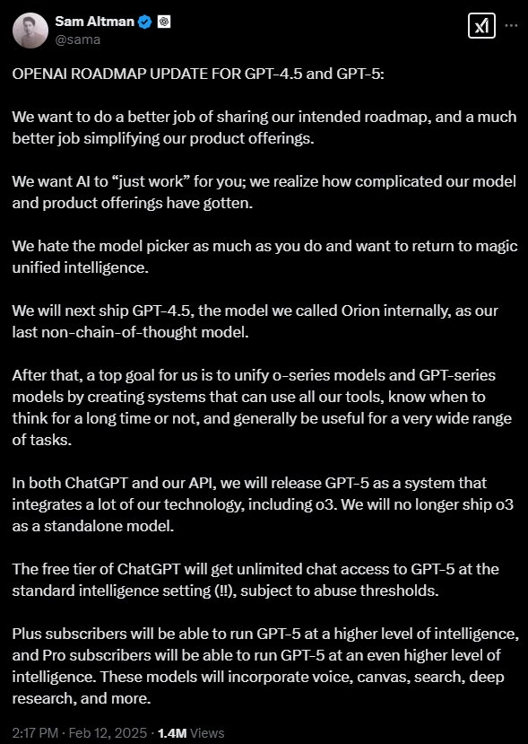 OpenAI称GPT5将免费无限使用，会员版性能更强__财经头条__新浪财经