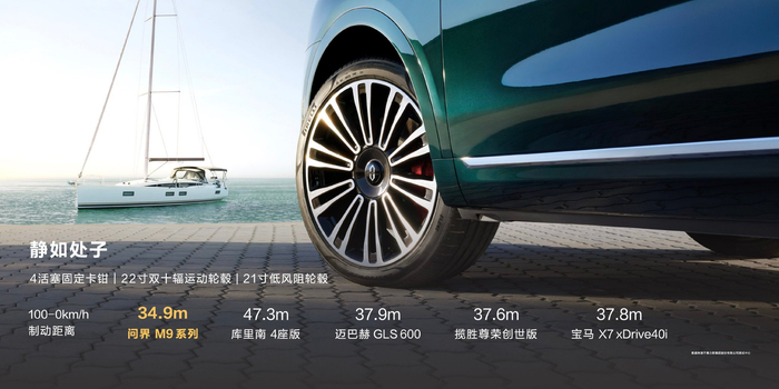 问界M9，外观五个颜色，两种高光色“牧野青”、“鎏金黑”……