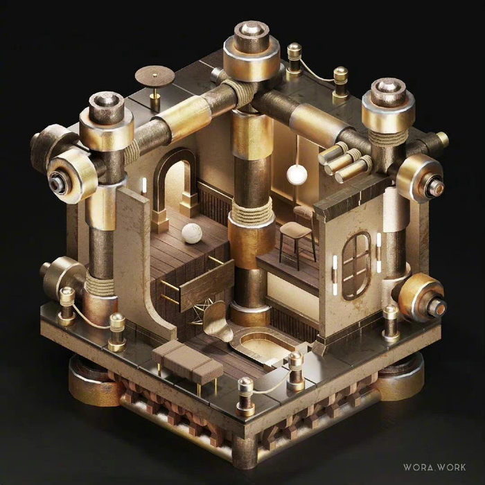 来自 Wora_work 三维作品欣赏！精致细节的设计，太过瘾了！__财经头条