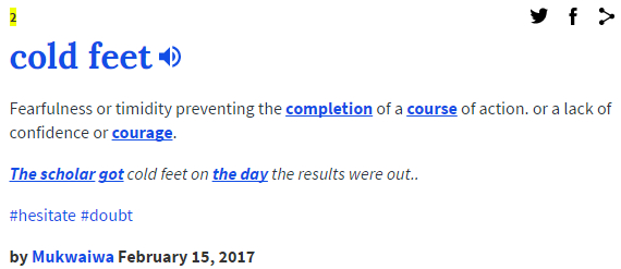 cold feet真不是脚冷！老外对你说cold feet绝不是在关心你！