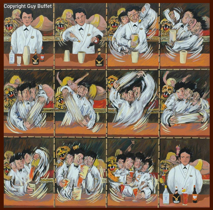 法国画家 Guy Buffet 的侍酒师主题绘画……__财经头条__新浪财经