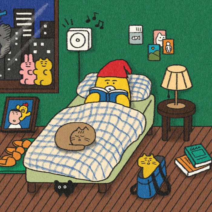 咪咪美好的一天结束了 ：插画师 𝗚𝗼𝗺𝗮𝘁𝘀𝘂