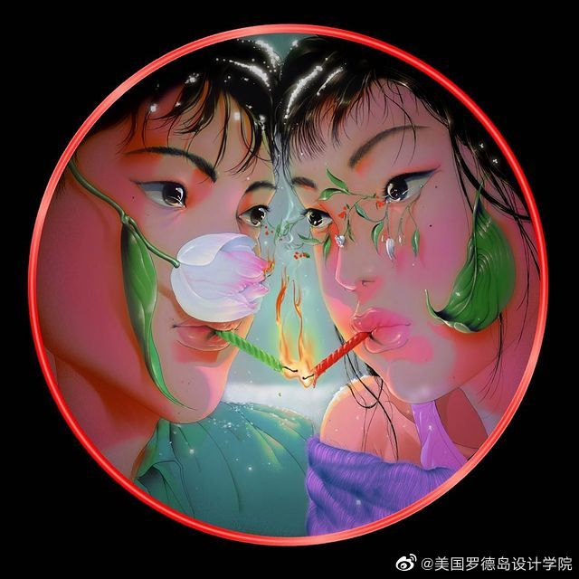 韩国插画师Ram han带有迷幻主义的色彩……