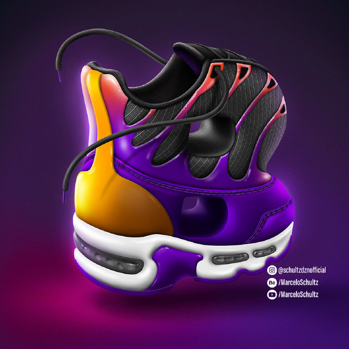 字体与球鞋的特效创意呈现。by巴西设计师Marcelo Schultz__财经头条__新浪财经