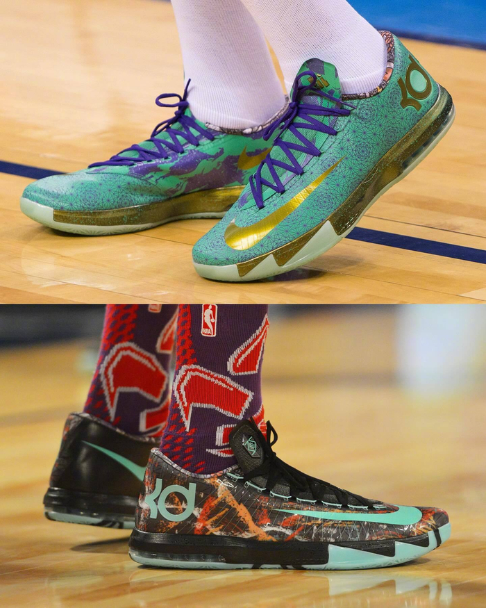2013-14赛季杜兰特上脚过的Nike KD6__财经头条