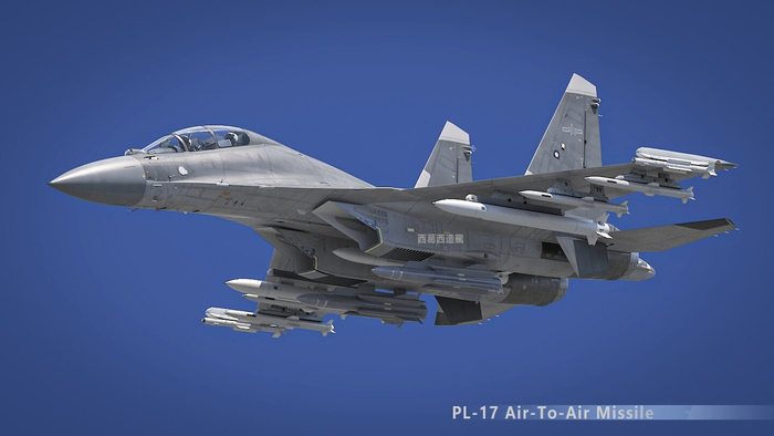 中国新型远程空空导弹PL17-歼16挂载