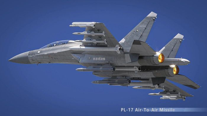 中国新型远程空空导弹PL17-歼16挂载