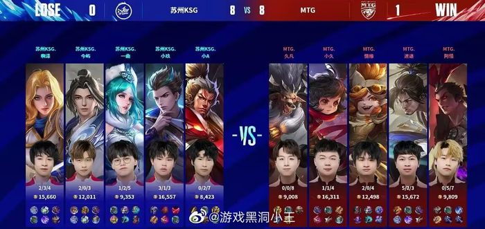 苏州KSG对战MTG 第一小局被MTG拿下，恭喜MTG