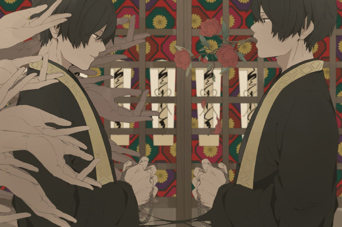 复古配色的人物插画，充满故事感的画面。 twi：xox_rom