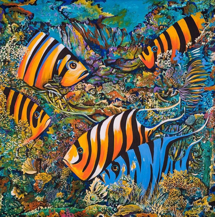 画家 Felix Murillo 笔下自由的鱼儿们，鲜艳的色彩！