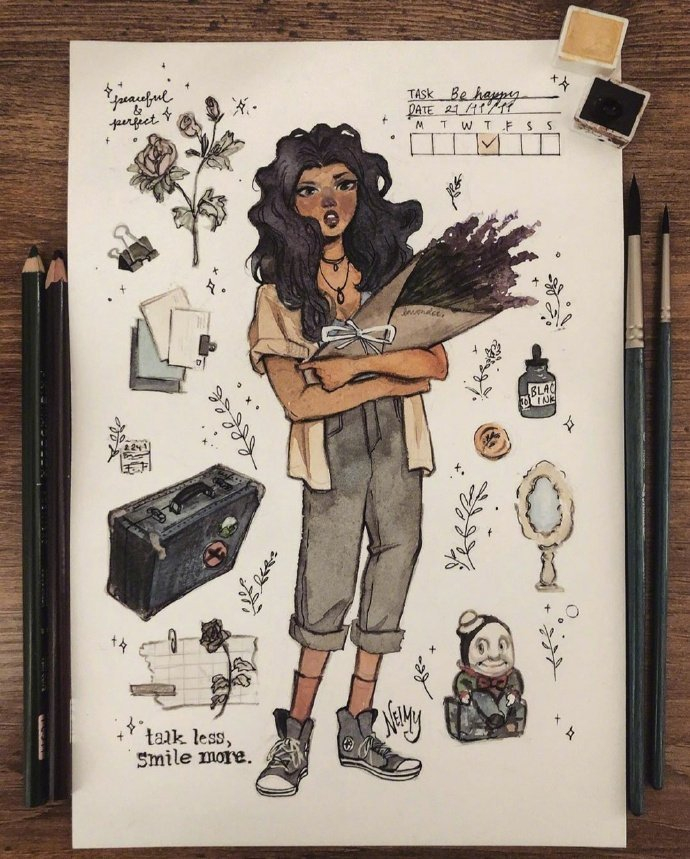 美国插画师 Neimy Kanani 笔下个性的少女插画.