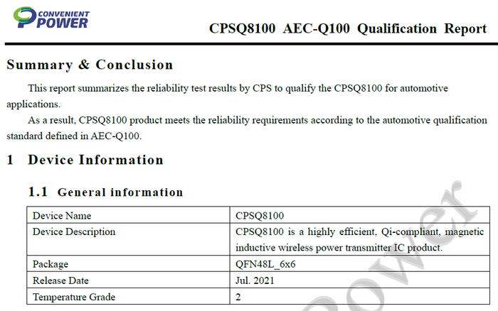 CPS第二代AEC-Q100 50W车载无线充芯片正式量产|无线充电|芯片|半导体_新浪新闻