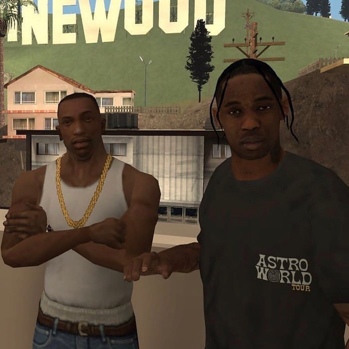 圣安德列斯主角 CJ 和大咖们的合照 Carl Johnson