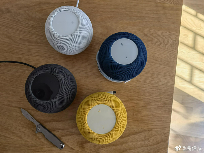🤫终于到齐了，4 个 HomePod mini 和 1 个 HomePod……