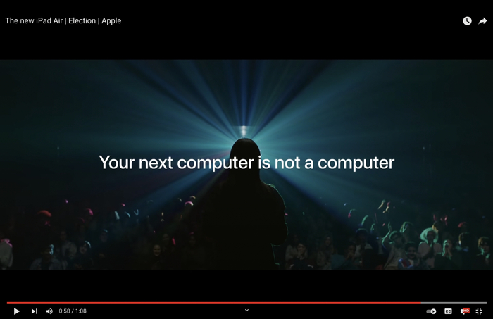 苹果新iPad Air 广告结尾的一句话：Your next computer is not……__财经头条__新浪财经