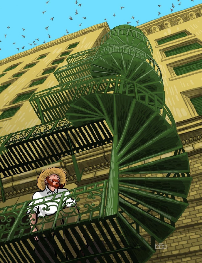 插画师Alireza Karimi Moghaddam笔下梵高的生活……