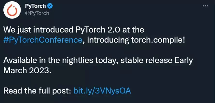 PyTorch 2.0 发布，一行代码将训练提速 76%！