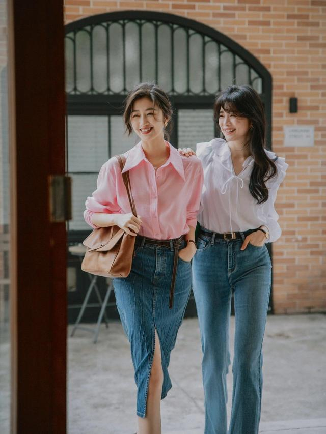 衬衫+牛仔裤=开春最洋气穿搭，干净清爽还显瘦，气质女人都爱穿
