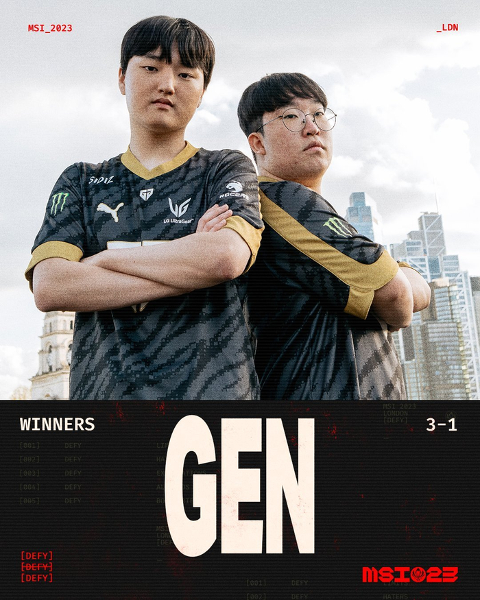 LOL官推： 怎样的一场系列赛！GEN在本轮比赛中战胜G2！