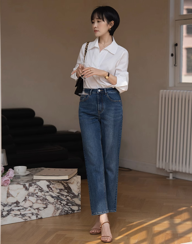 让女人越看越上头的“裤子打扮”，搭衬衫和T恤，清爽减龄又洋气