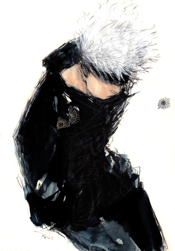 负责原画集构图·着彩的takeo72老师绘制的五条悟|原画集|构图|老师_新浪新闻