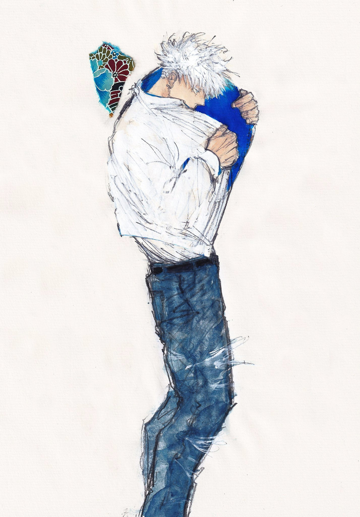 负责原画集构图·着彩的takeo72老师绘制的五条悟|原画集|构图|老师_新浪新闻