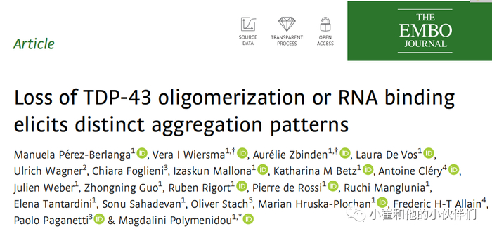 EMBO J: 多种退行性疾病的关键特征—TDP-43不同病理性聚集模式__财经头条__新浪财经