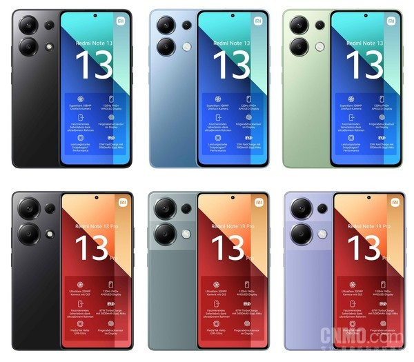 Redmi Note 13系列5款机型渲染图曝光 年底前全球发布__财经头条