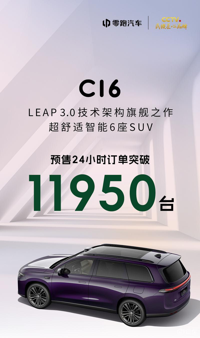 零跑C16预售24小时订单突破11950台 新车将于6月上市__财经头条