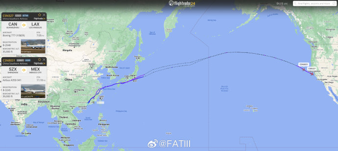 一觉醒来，CZ8031航班已经飞行10000公里，距离墨西哥城还需要在飞行4个小时…|墨西哥城_新浪新闻