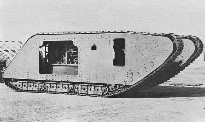 一战德国的A7V-U坦克，模仿英国的设计，但来不及上战场|英国|A7V坦克|德国_新浪新闻