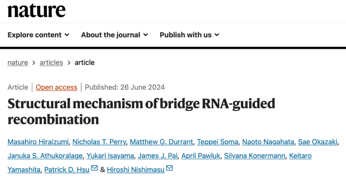 青出于蓝！张锋的学生Patrick Hsu连发2篇Nature，推出基于“桥RNA”的全新基因编辑技术|编程|转座酶|基因组_新浪新闻