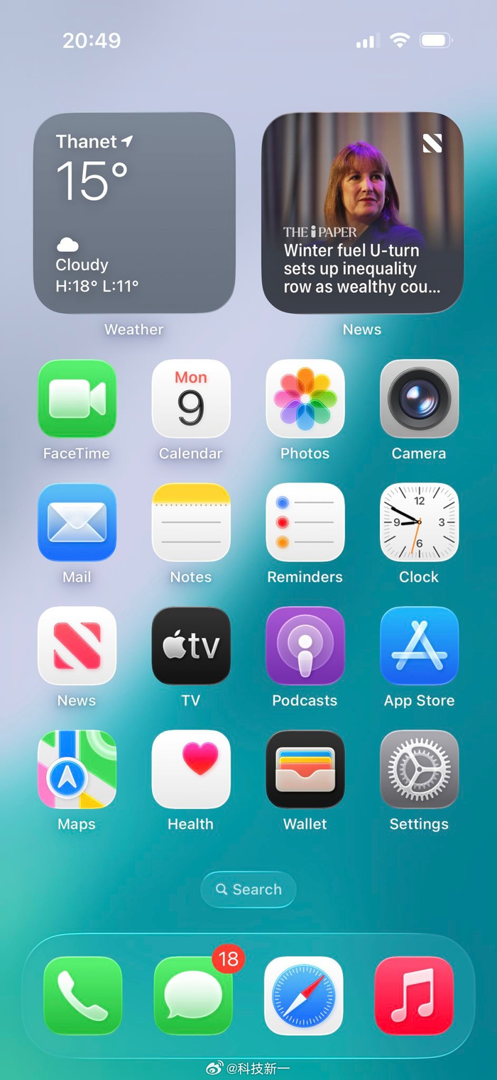苹果IOS26液态玻璃设计引发新旧UI偏好讨论|Apple|规模_新浪新闻