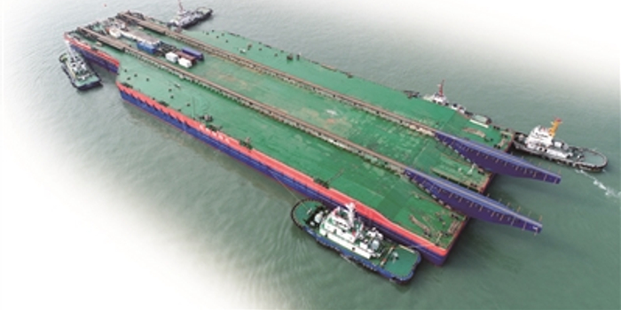 亚洲第一大海工驳船在南沙改装交付_手机新浪网