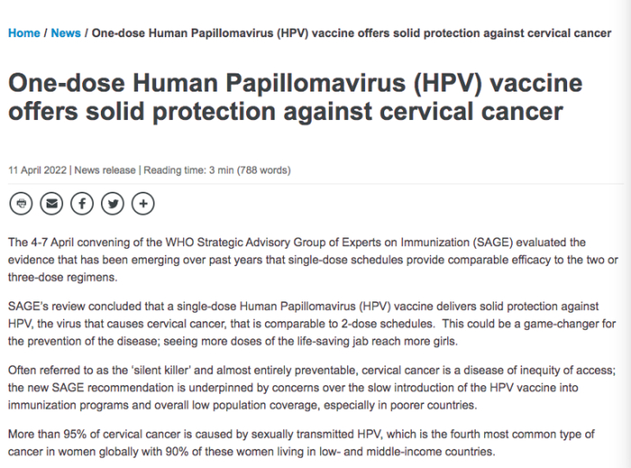 HPV疫苗只需一针？保护力被证明与供应不足背后是条热门赛道_手机新浪网
