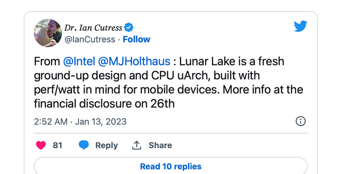 消息称英特尔“Lunar Lake” 采用完全重新设计的架构，为移动平台带来更高能效_手机新浪网