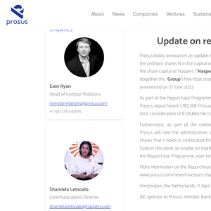 腾讯大股东拟继续减持！Prosus将9600万股腾讯移入香港清算_手机新浪网