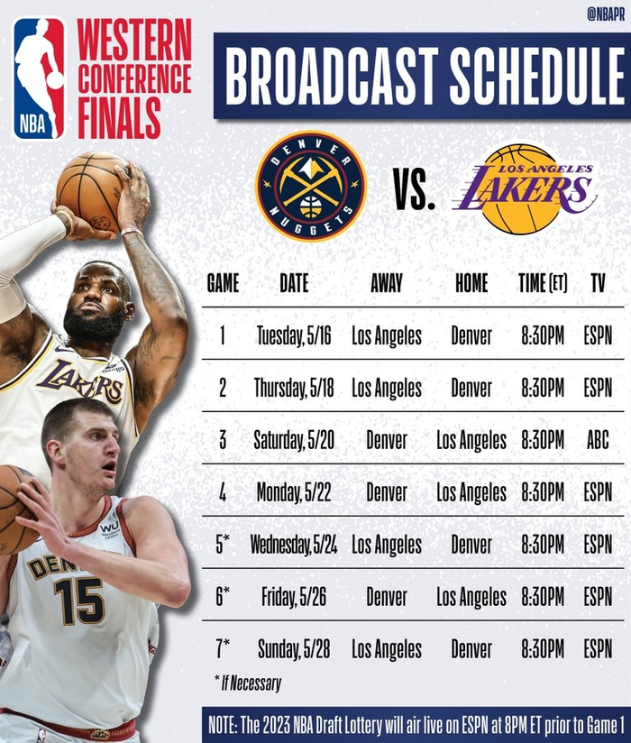 湖人掘金西决具体赛程：17号早上8:30开打！_手机新浪网