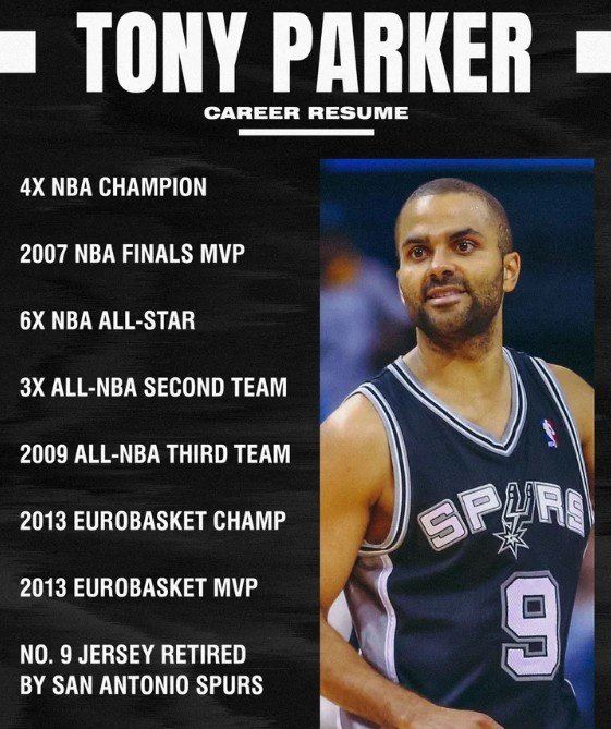 ESPN晒帕克荣誉：4次总冠军、07年FMVP、6次全明星、球衣退役_手机新浪网